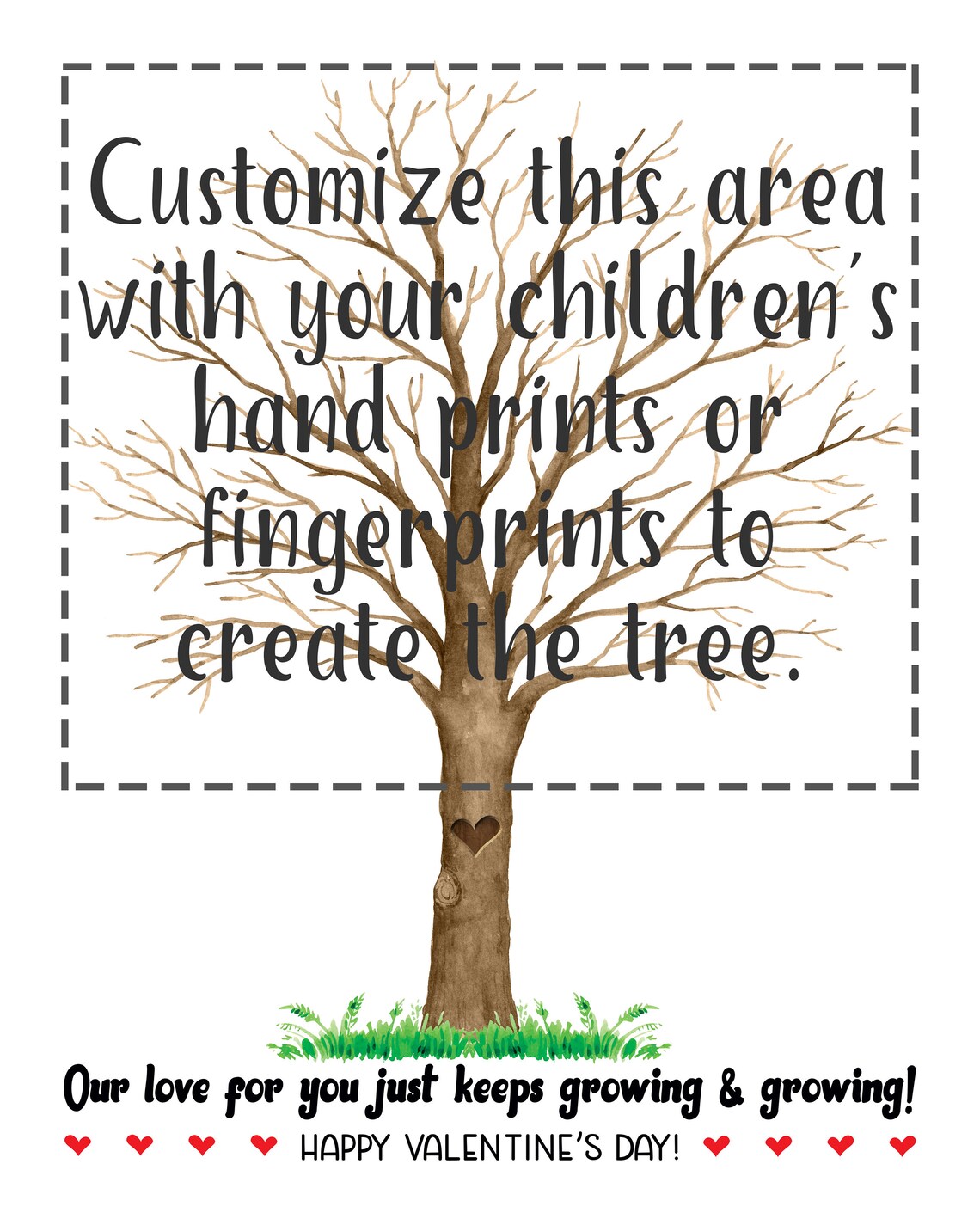 Handprint Art Project for Kids Valentine's Day Card From - Etsy