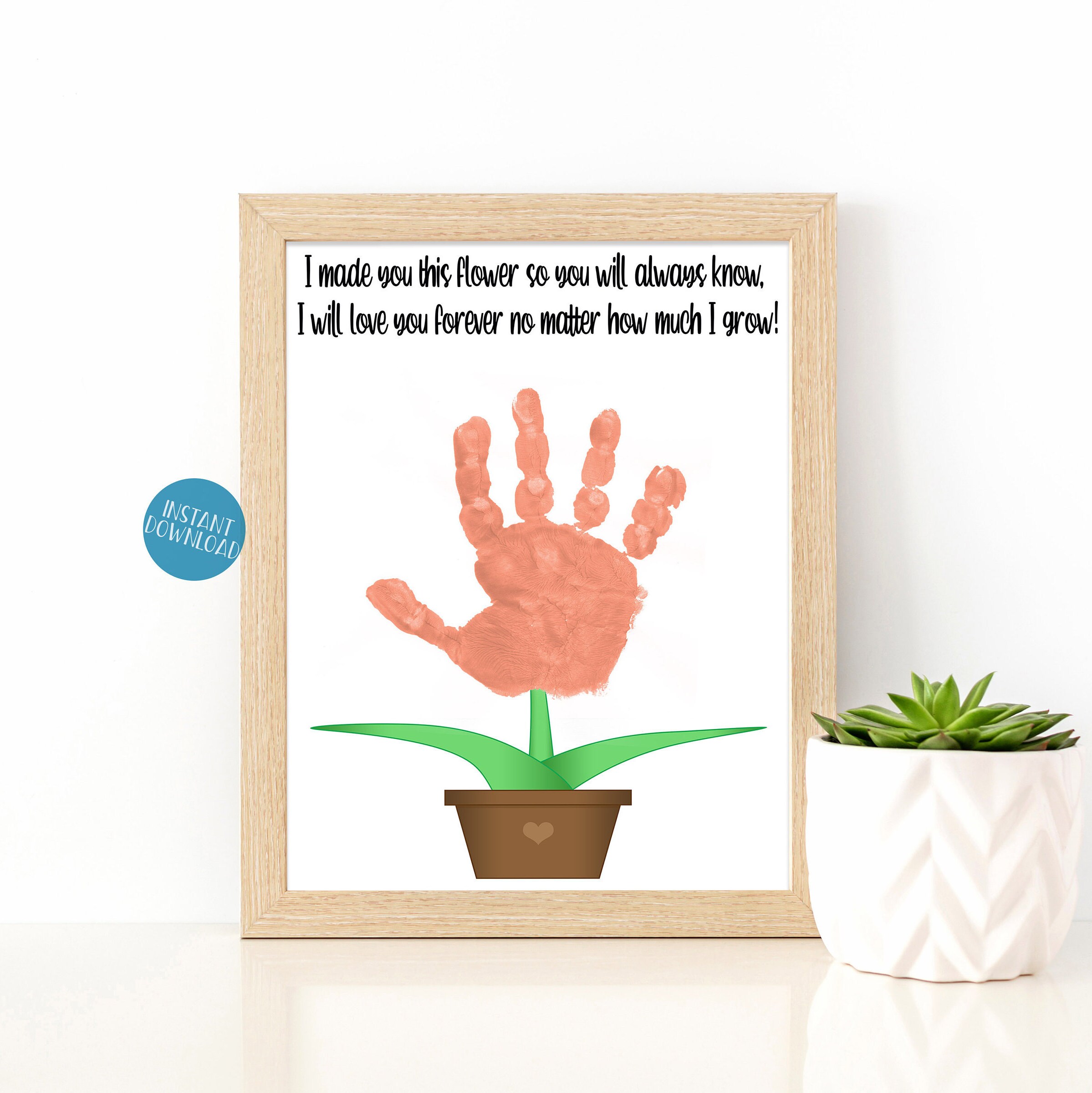 Handprint Art for Mom Gift for Mom Gift for Grandma DIY Kid | Etsy