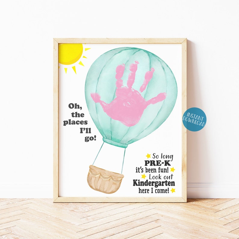 Oh the Places You'll Go Pre-k Graduation Handprint Art, DIY Kid Craft ...