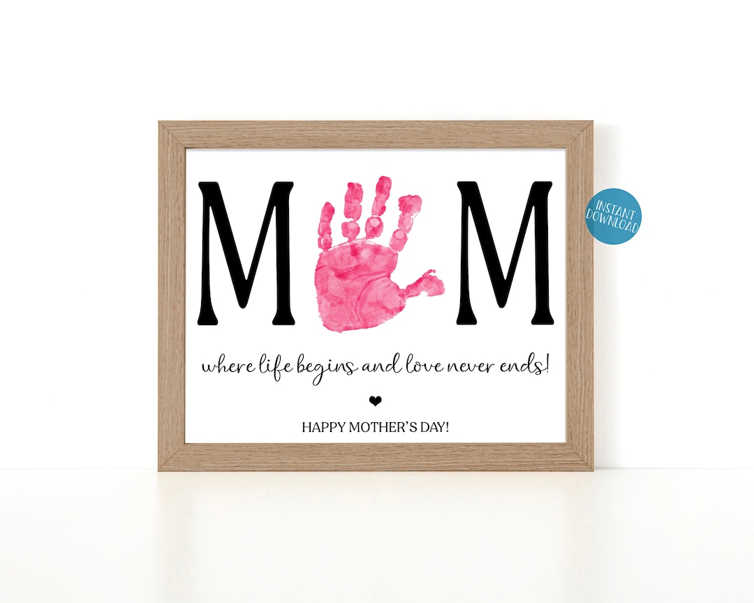 Mom Handprint Craft, Mother's Day Printable, Personalized Gift for Mom ...