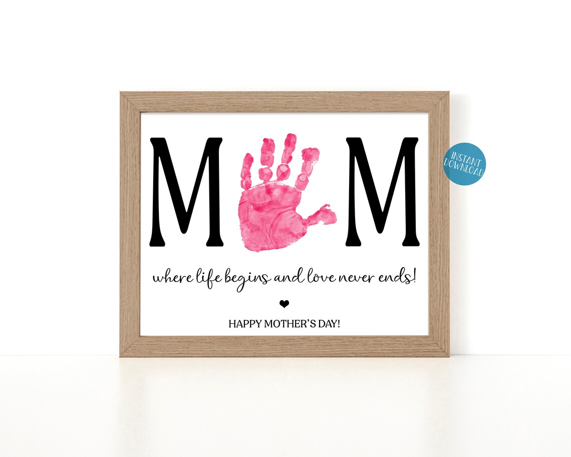 Mom Handprint Craft, Mother's Day Printable, Personalized Gift for Mom ...