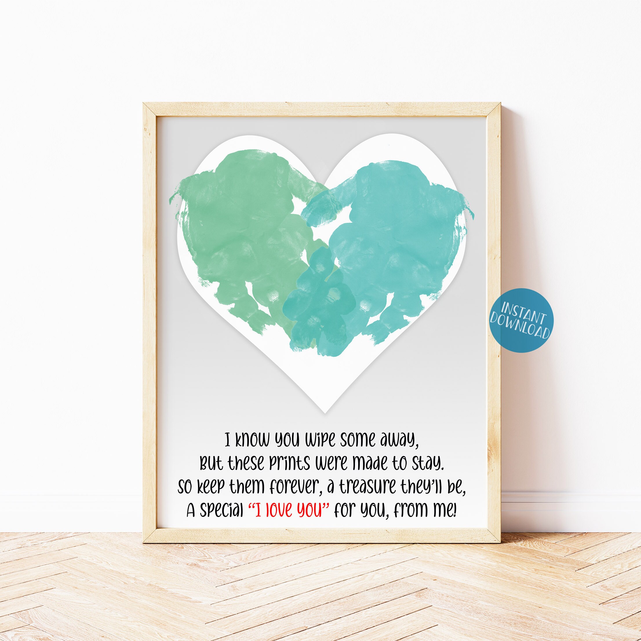 Valentine's Day Handprint Poem Fingerprint Heart - Etsy