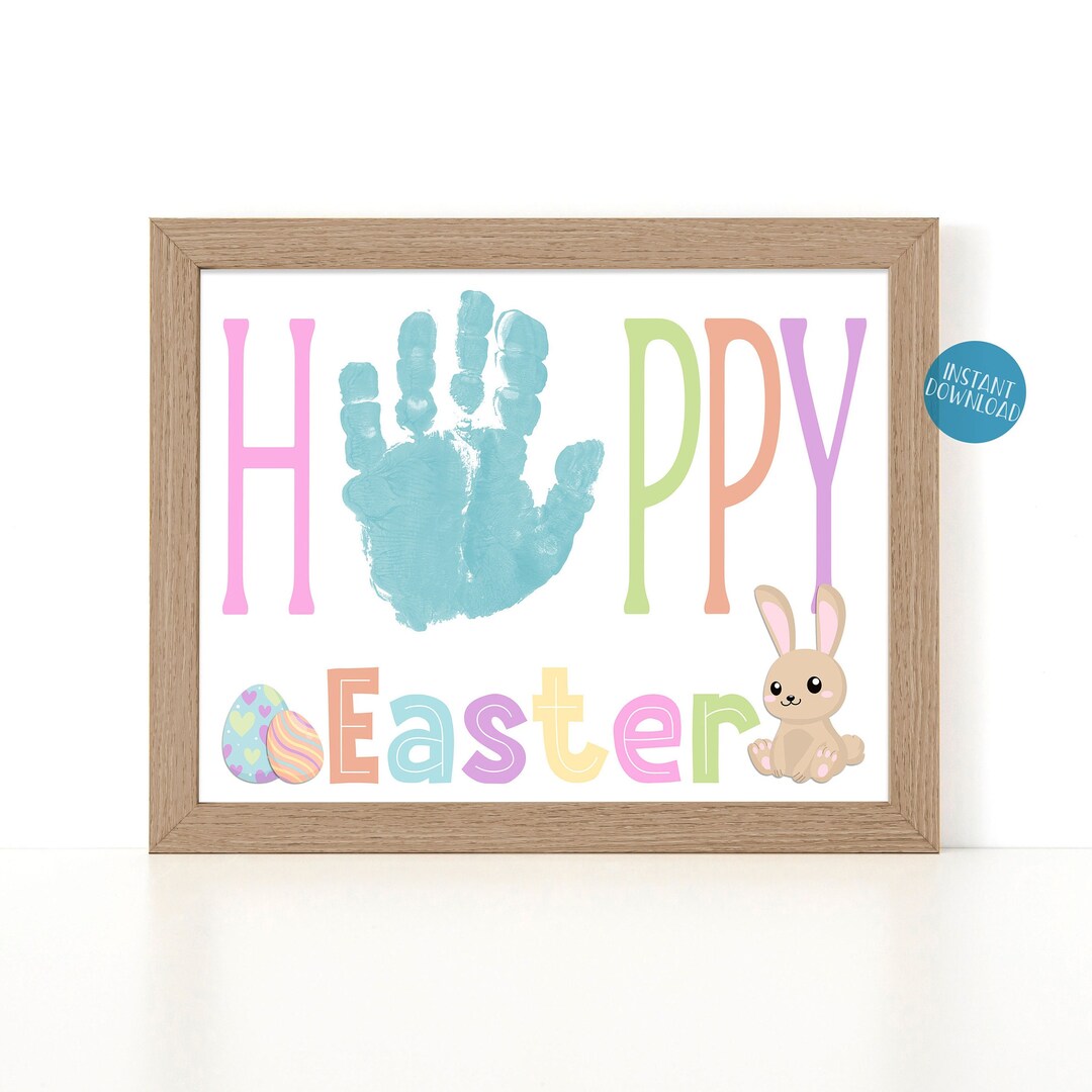 Happy Easter Handprint Art Project for Kids, Hoppy Easter Baby ...