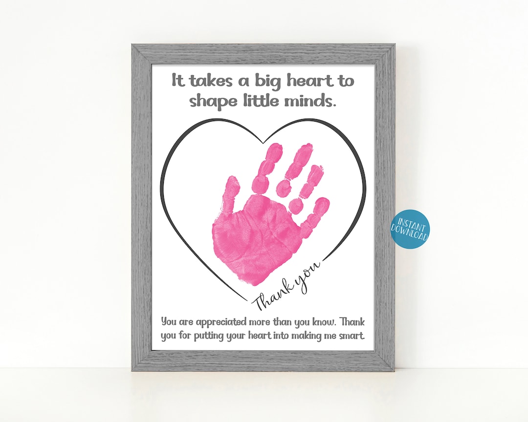 Teacher Appreciation Gift, Teacher Gift Handprint Craft, End of School ...