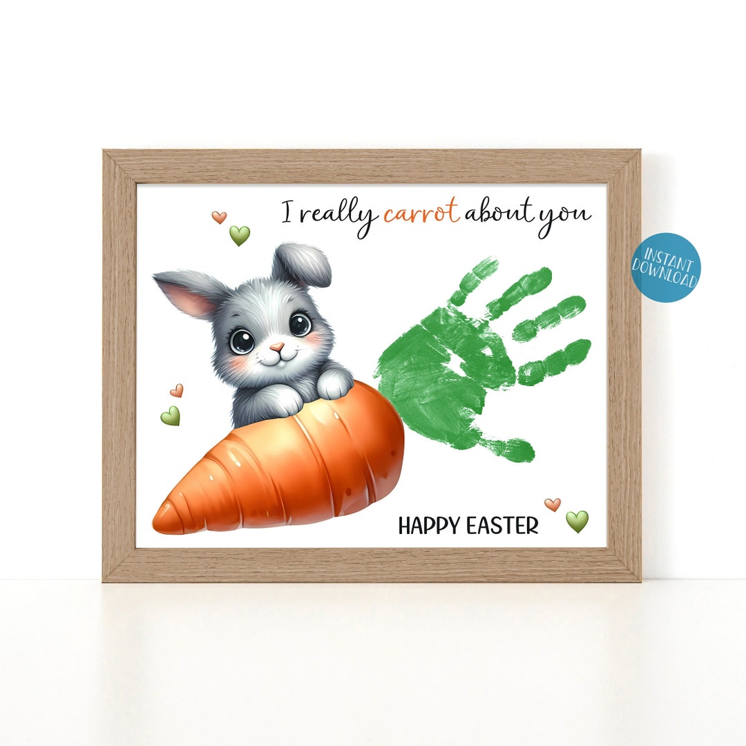 Carrot About You Handprint Craft, Baby Handprint Keepsake, Carrot ...