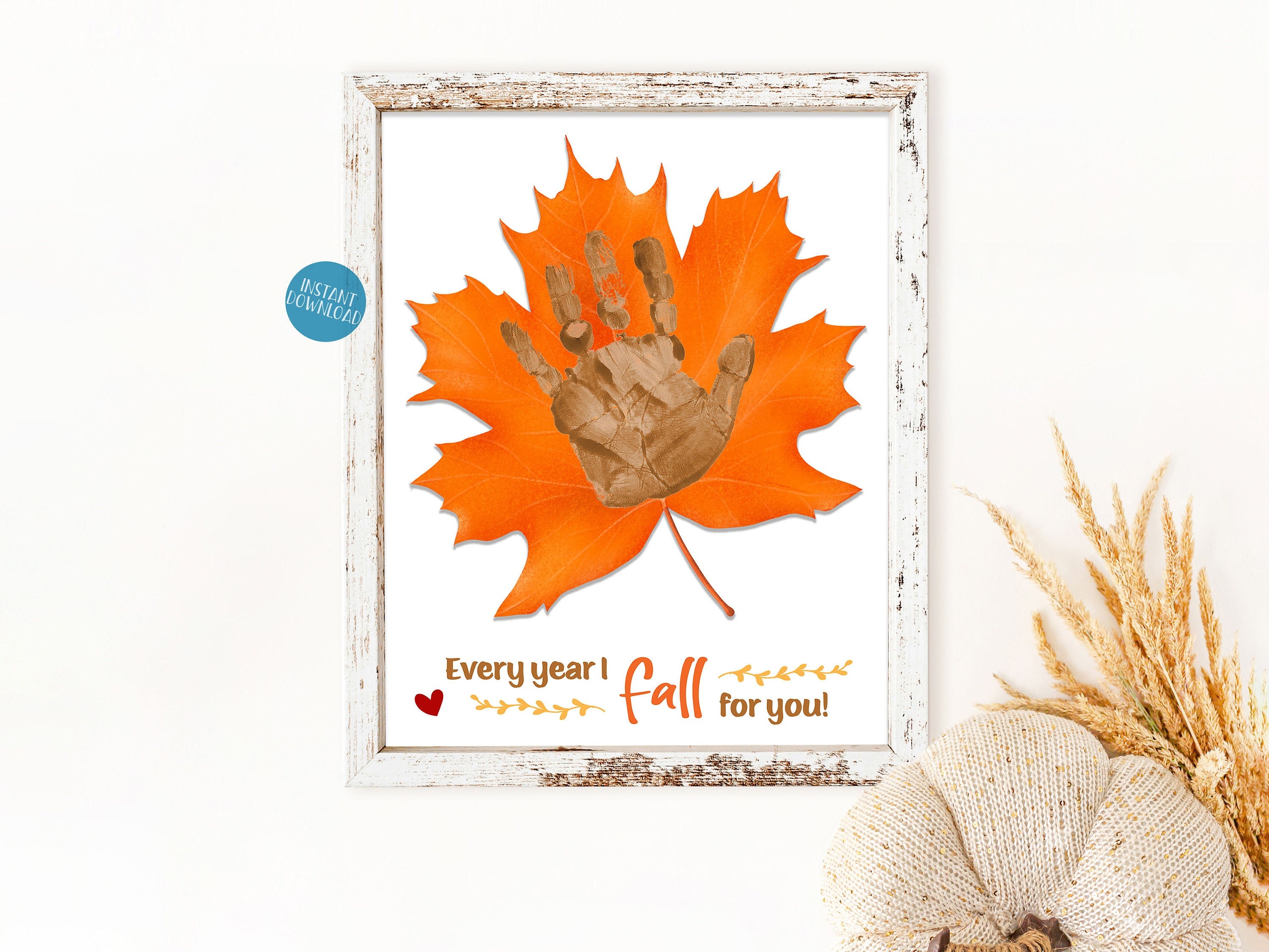 Fall Handprint Art Project for Kids, Printable Activity for Autumn ...