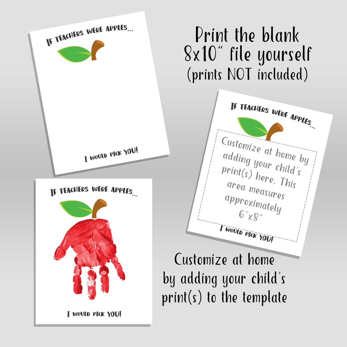 Teacher Appreciation Apple Handprint Art Teacher Gift From - Etsy