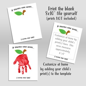 Teacher Appreciation Apple Handprint Art, Teacher Gift From Student ...