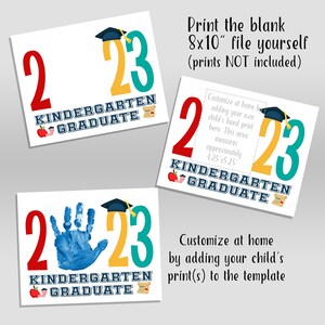 Kindergarten Graduation Sign Handprint Art DIY Kid Craft - Etsy