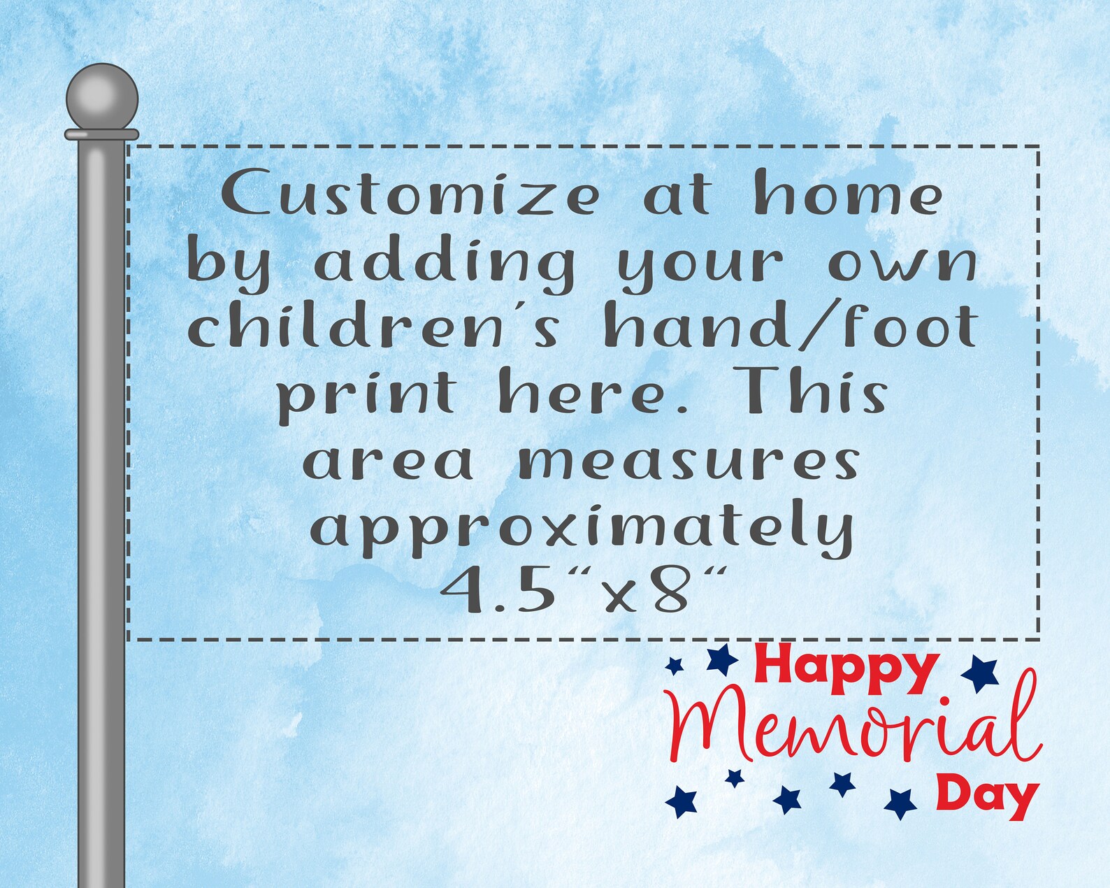 Memorial Day American Flag Handprint Art Footprint Art - Etsy