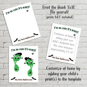 Halloween Handprint Art, My First Halloween Keepsake, Footprint Craft ...