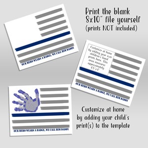 Police Officer Gift for Dad, Gift From Kids, Dad Gift, Child Handprint ...