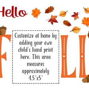 Hello Fall Handprint Art, Preschool Activities for Autumn, Toddler Art ...