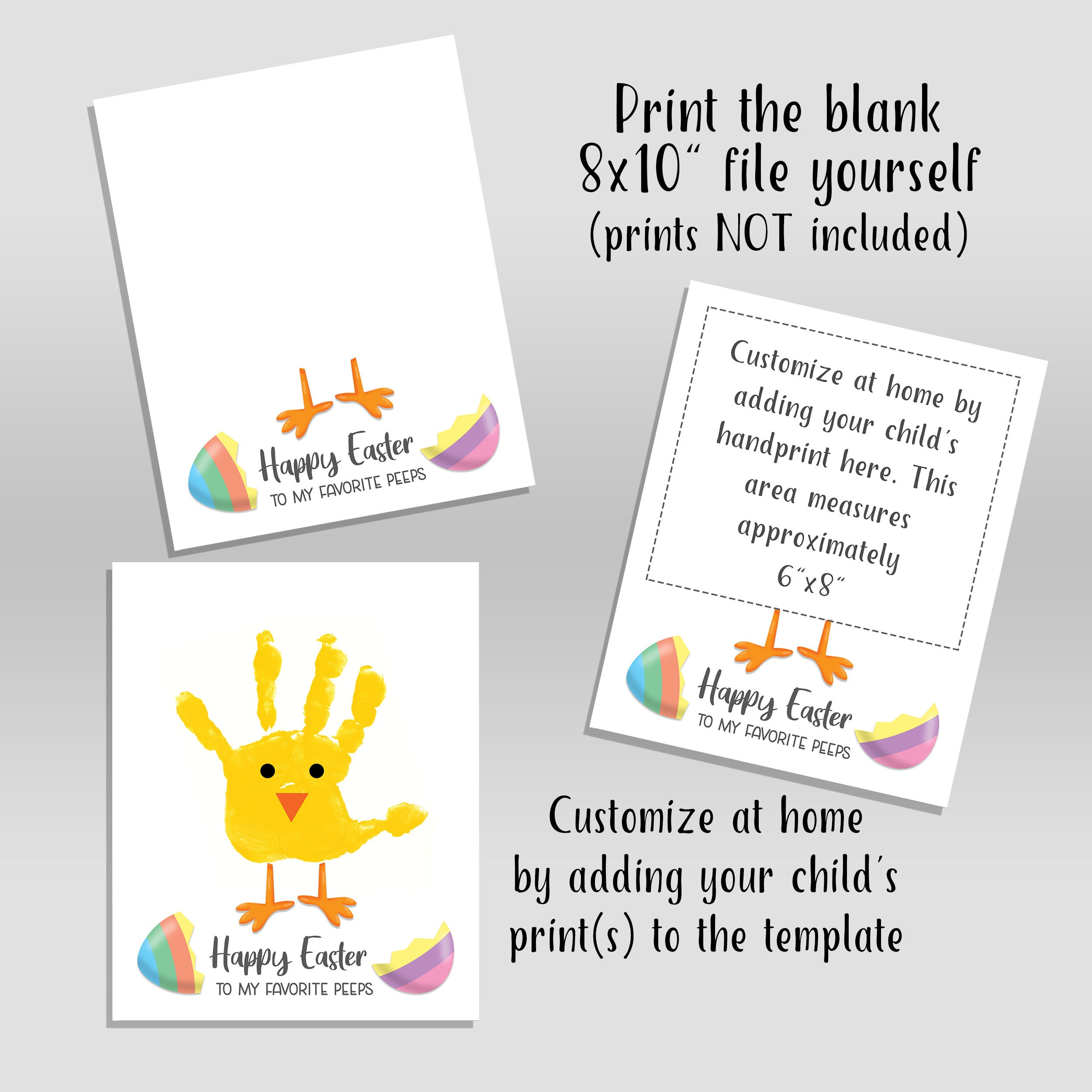 Easter Chick Handprint Art Toddler Handprint Keepsake Memory | Etsy