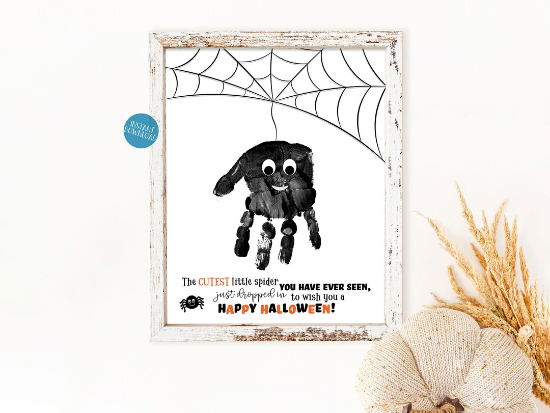 Cutest Little Spider Handprint Art, Halloween Craft for Kids, Handprint ...