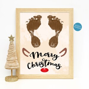 Merry Christmas Reindeer Handprint Art, Christmas Xmas Craft for Kids ...