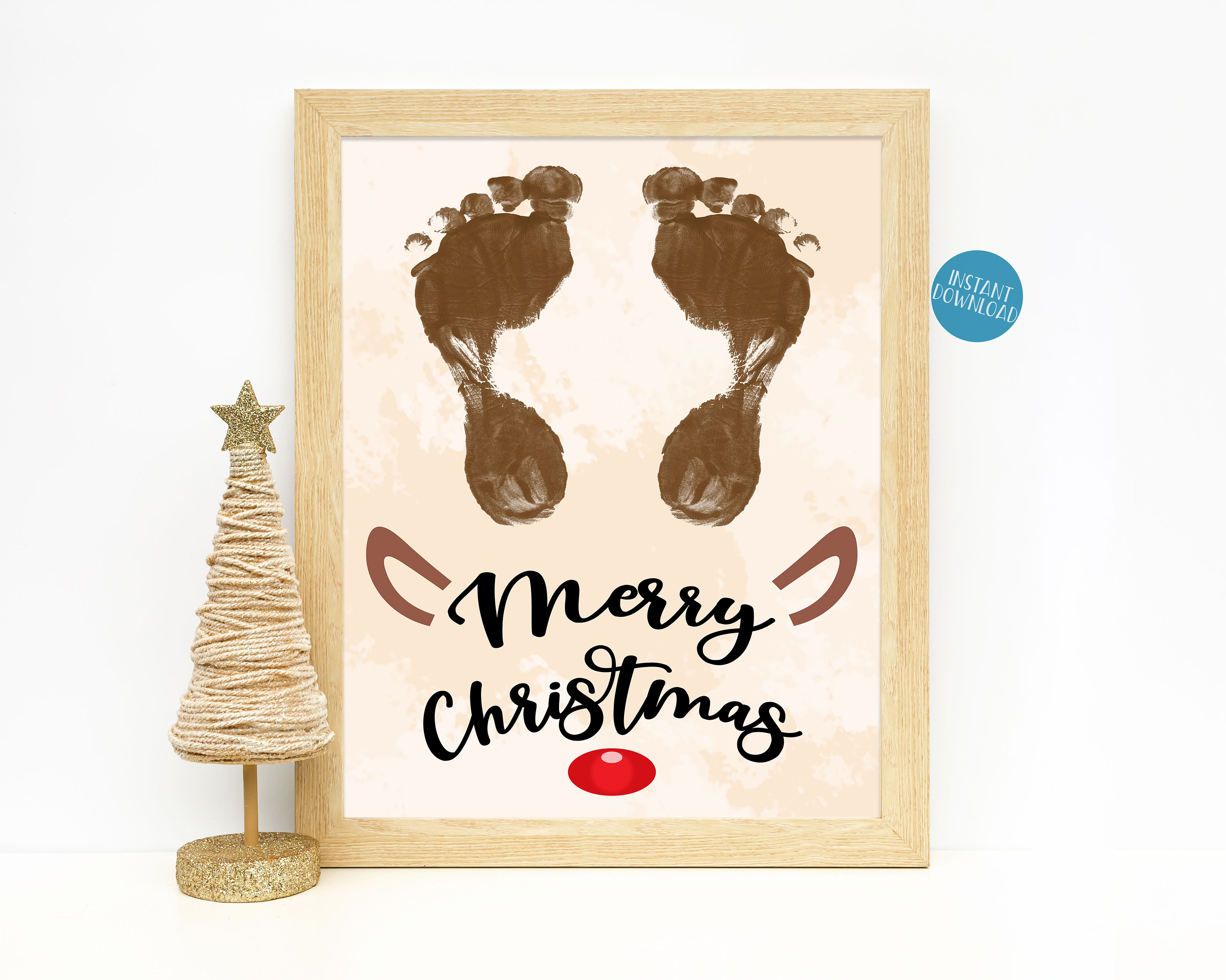 Merry Christmas Reindeer Handprint Art Christmas Xmas Craft - Etsy