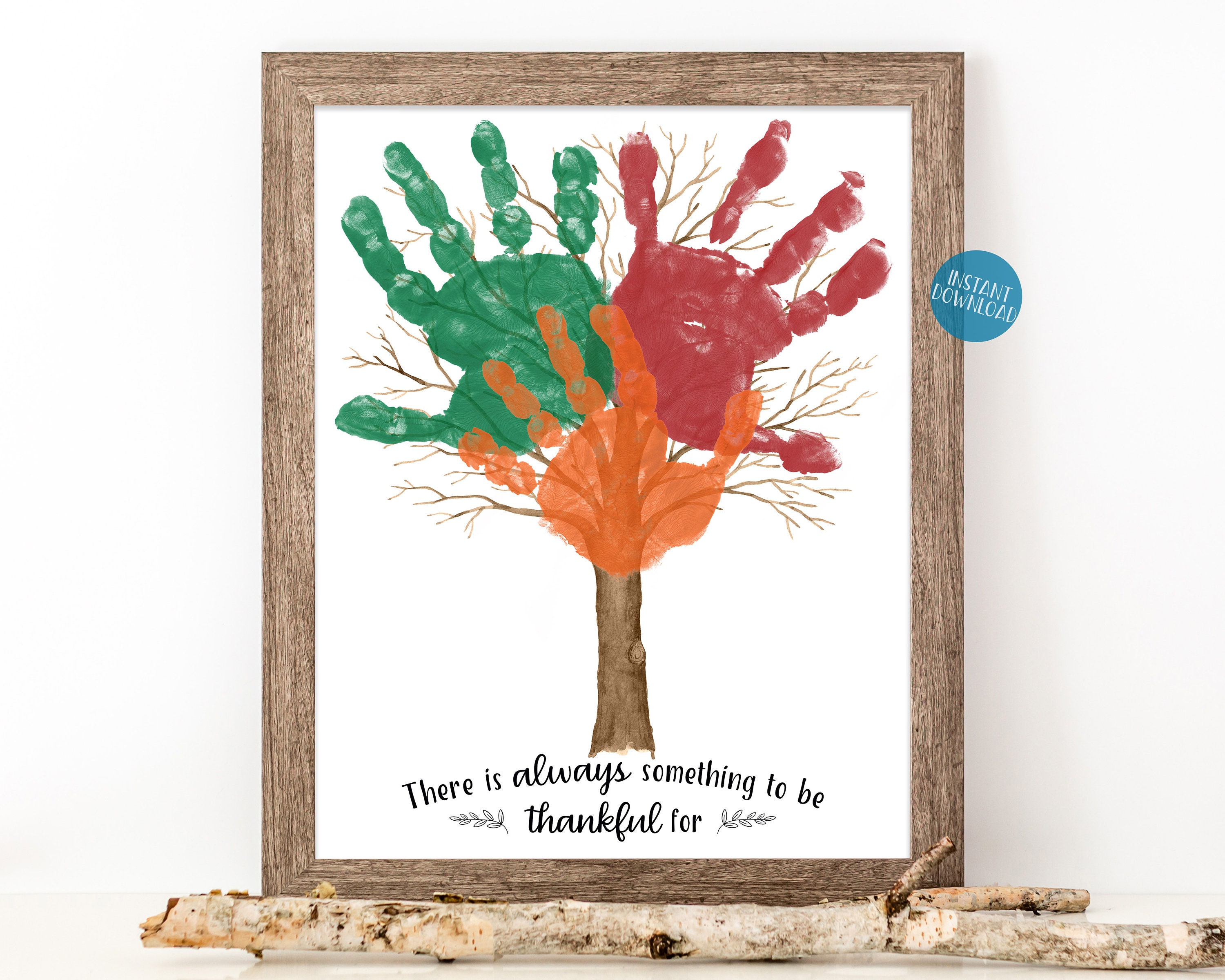 Thanksgiving Kid Craft, Handprint Tree Art, Gift for Mom, Handprint ...