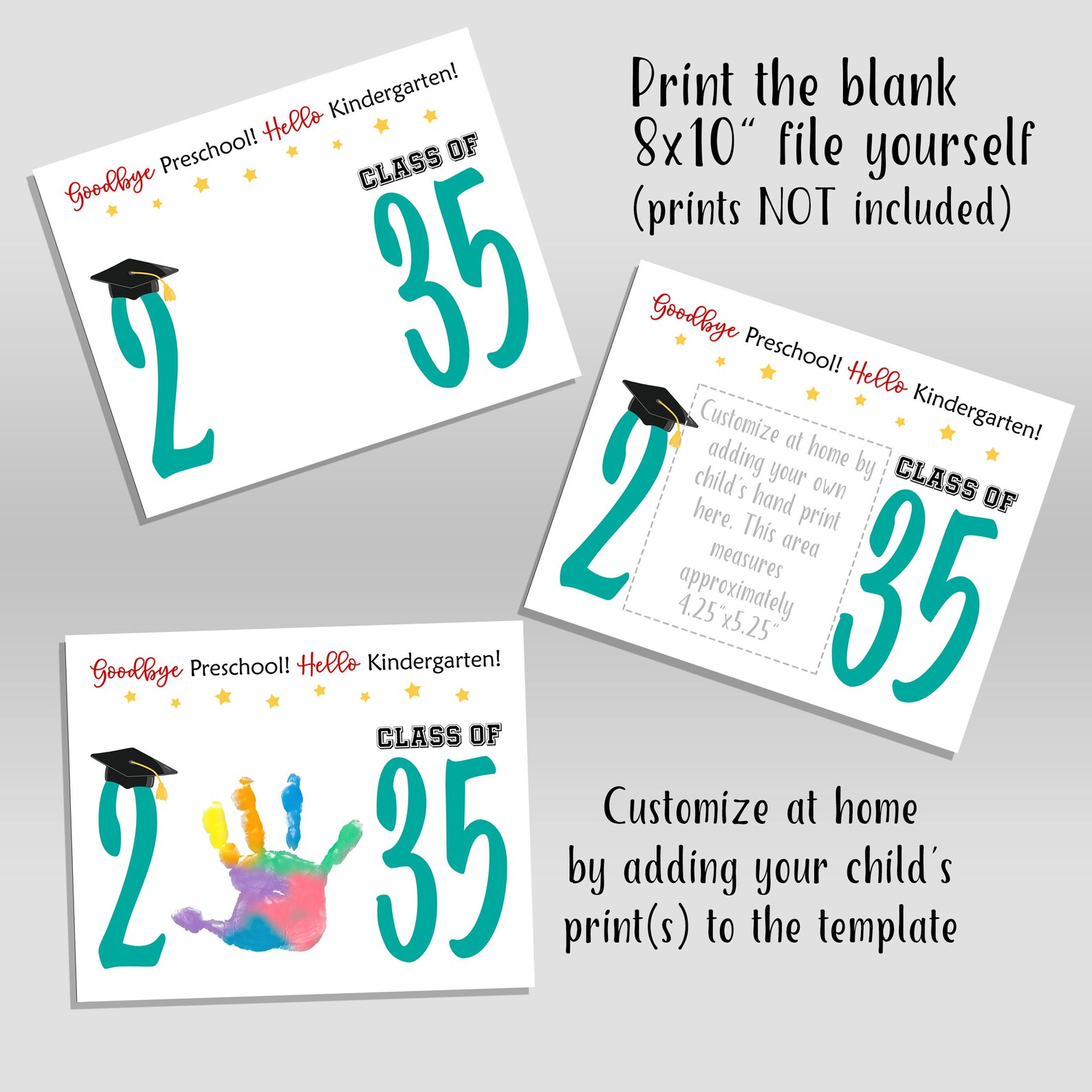 Preschool Graduation Sign Handprint Art DIY Kid Craft Class - Etsy