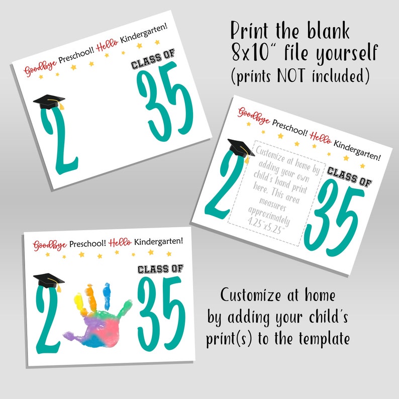 Preschool Graduation Sign Handprint Art DIY Kid Craft Class - Etsy