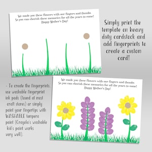 Mothers Day Card, Toddler Craft, Flower Fingerprint Art, DIY Kid Craft ...
