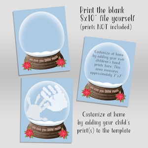 Winter Handprint Art, Baby Toddler Kids DIY Snow Globe Craft, Xmas ...
