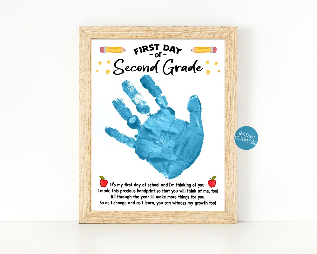 First Day of School Printable, Handprint Art Back to School Poem ...