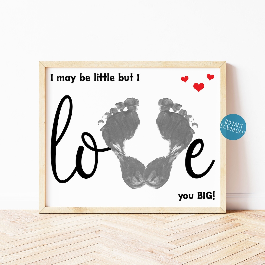 Valentine's Day Footprint Art, Baby Feet Keepsake, Printable Valentines ...