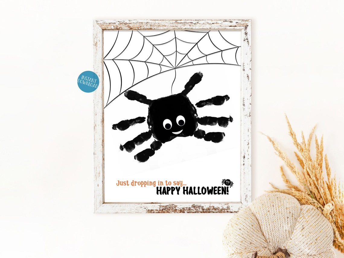 Spider Handprint Art Halloween Craft for Kids Handprint - Etsy