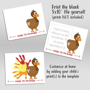 Gobble Til You Wobble Craft, Thanksgiving Turkey Handprint Art, DIY Kid ...