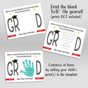 Preschool Graduation Keepsake, Handprint Art, DIY Kid Craft, Preschool ...