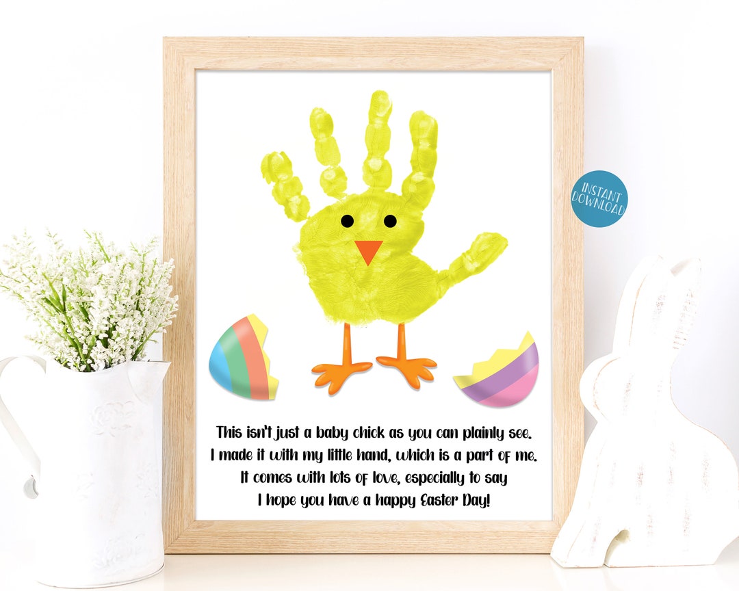 Easter Chicken Handprint Art Project for Kids, Toddler Handprint ...