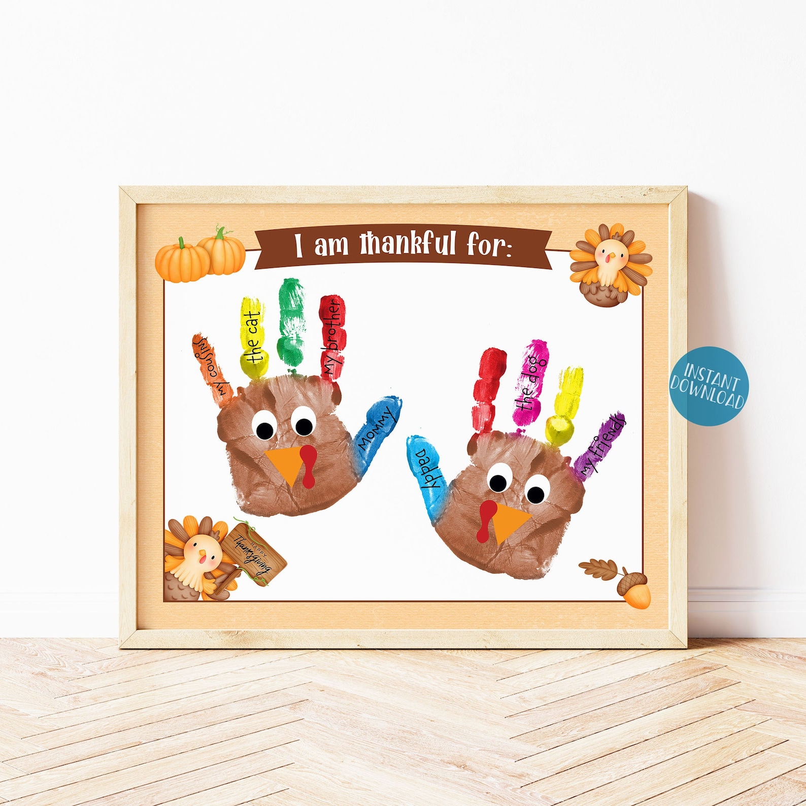 Thanksgiving Handprint Art Project Turkey Handprint Keepsake - Etsy