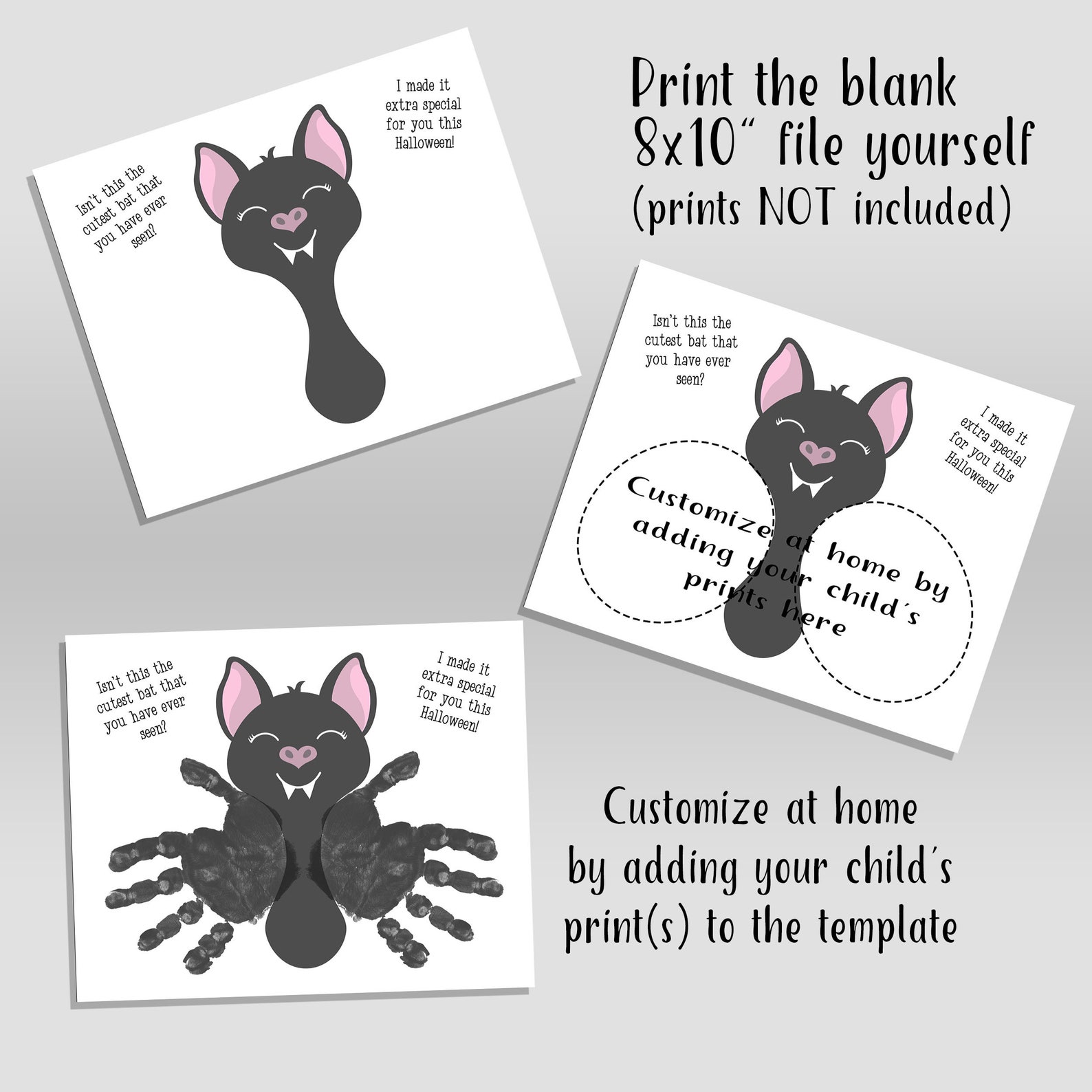 Halloween Handprint Art Bat Handprint Craft for Kids Daycare - Etsy