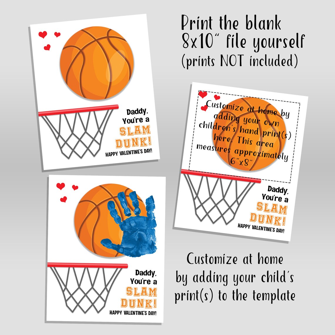 Valentine's Day Basketball Gift From Kids, Slam Dunk Dad Gift ...