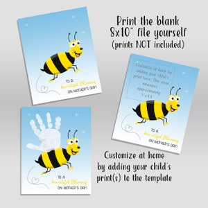 Handprint Art for Mom, Mother's Day Gift, DIY Kid Craft, Handprint Bee ...