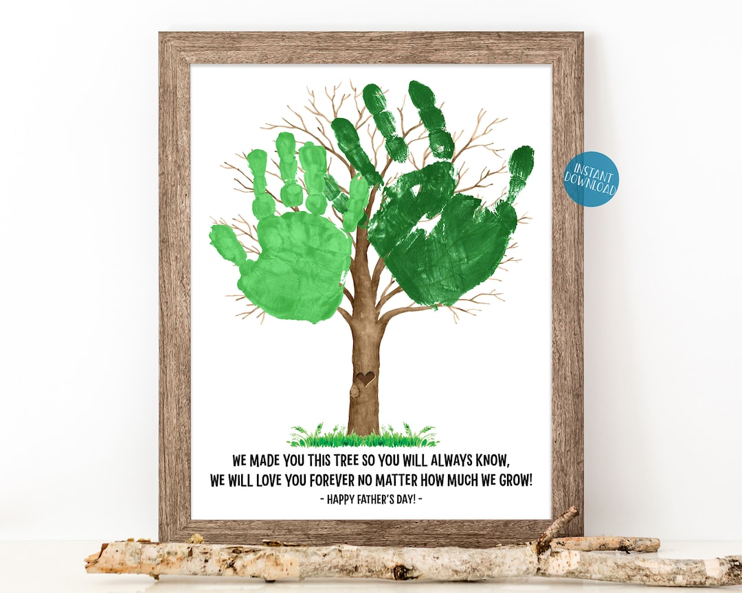 Father's Day Gift From Daughter, Handprint Craft Dad Gift From Kids ...