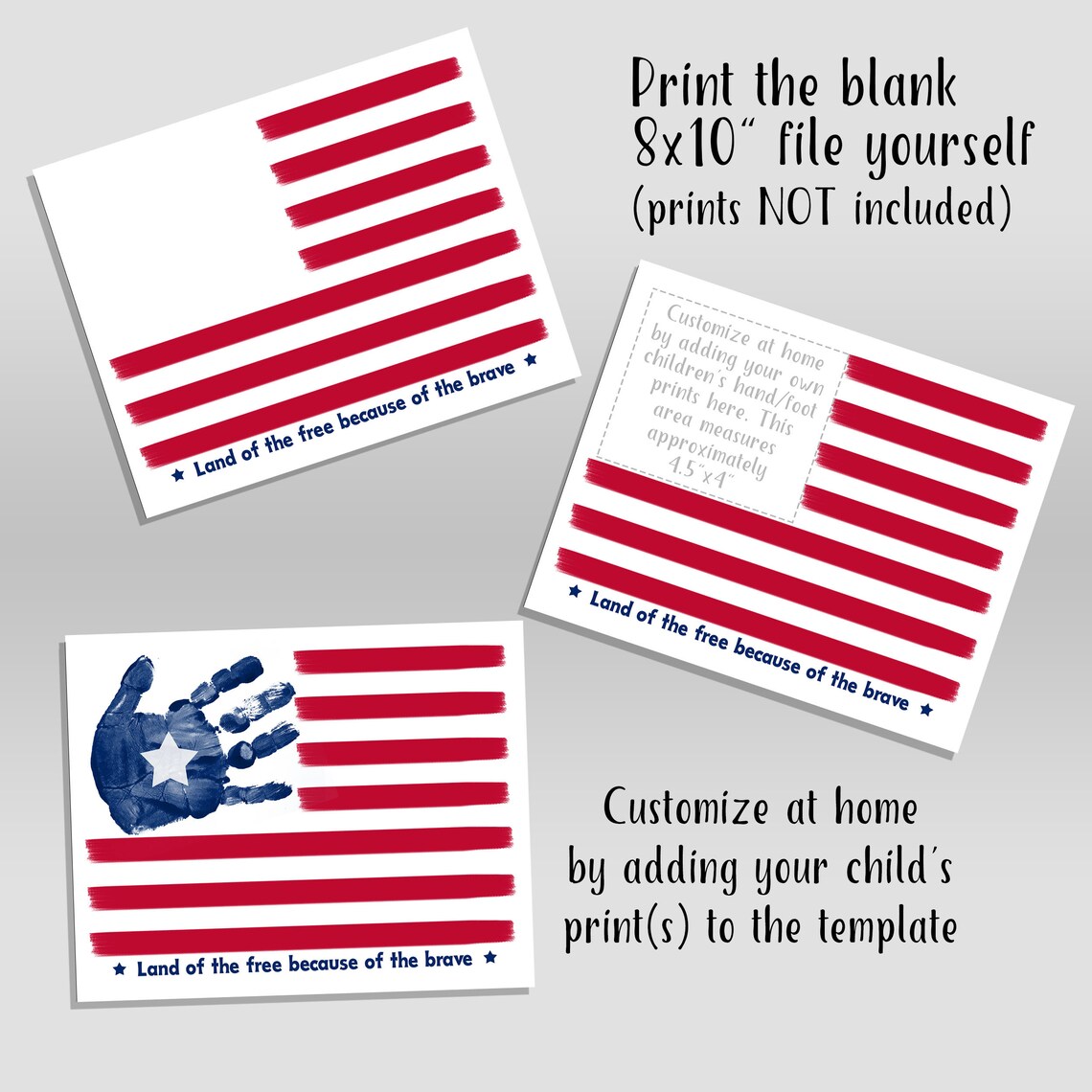 Memorial Day American Flag Handprint Art Independence Day - Etsy