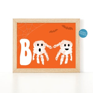 Boo Halloween Handprint Keepsake Ghost Footprint Art | Etsy