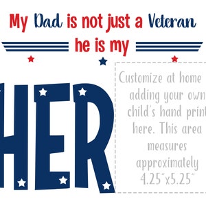Veterans Day Handprint Art Project for Toddlers, My Dad is My Hero, DIY ...