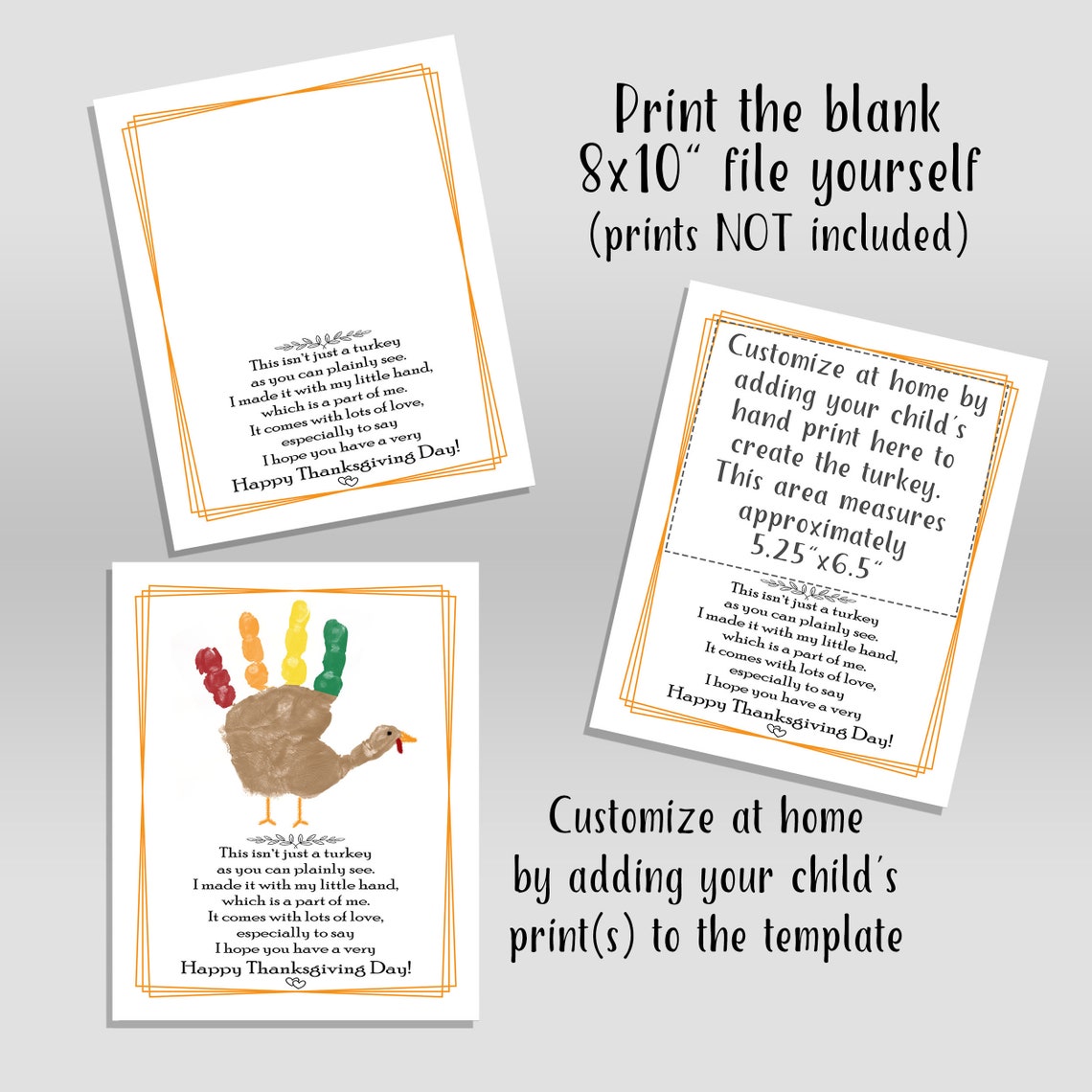 Thanksgiving Handprint Art Bundle Handprint Craft for Kids - Etsy