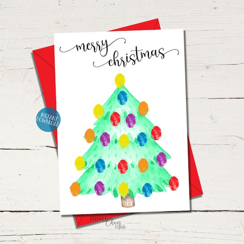 Holiday Craft for Kids Fingerprint Crafts Christmas - Etsy