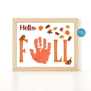 Hello Fall Handprint Art, Preschool Activities for Autumn, Toddler Art ...
