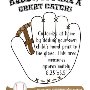 Father's Day Gift, Baseball Glove Handprint Art, Dad Birthday Gift ...