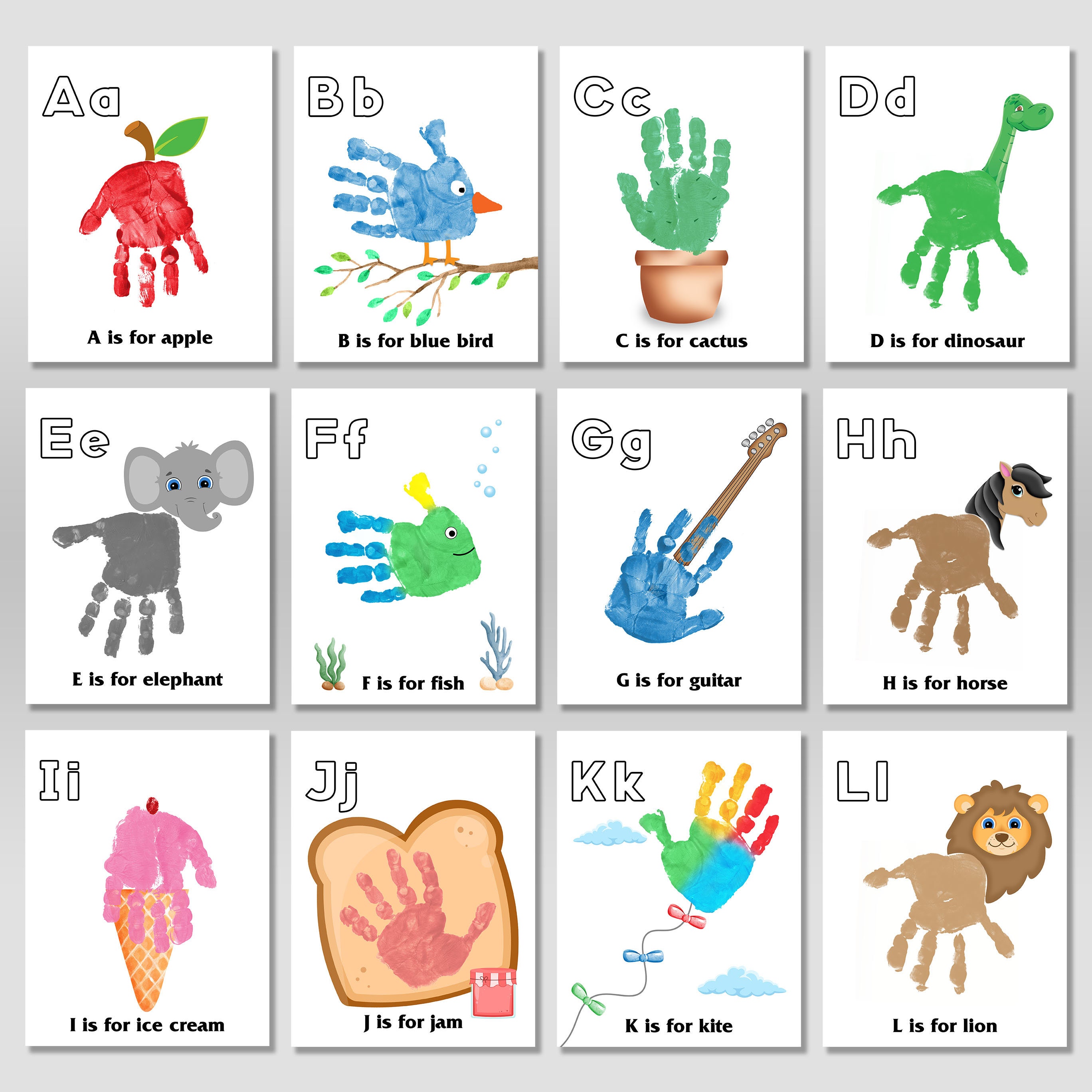 Alphabet Handprint Art ABC Book Alphabet Craft for - Etsy