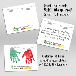 Handprint Christmas Lights, Handprint Art Project for Kids, Merry and ...