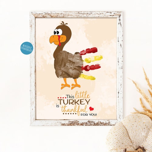 Thanksgiving Handprint Art Project DIY Kid Craft Kit Baby - Etsy