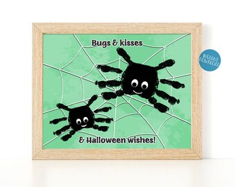Spider Handprint Art Halloween Craft for Kids Handprint | Etsy