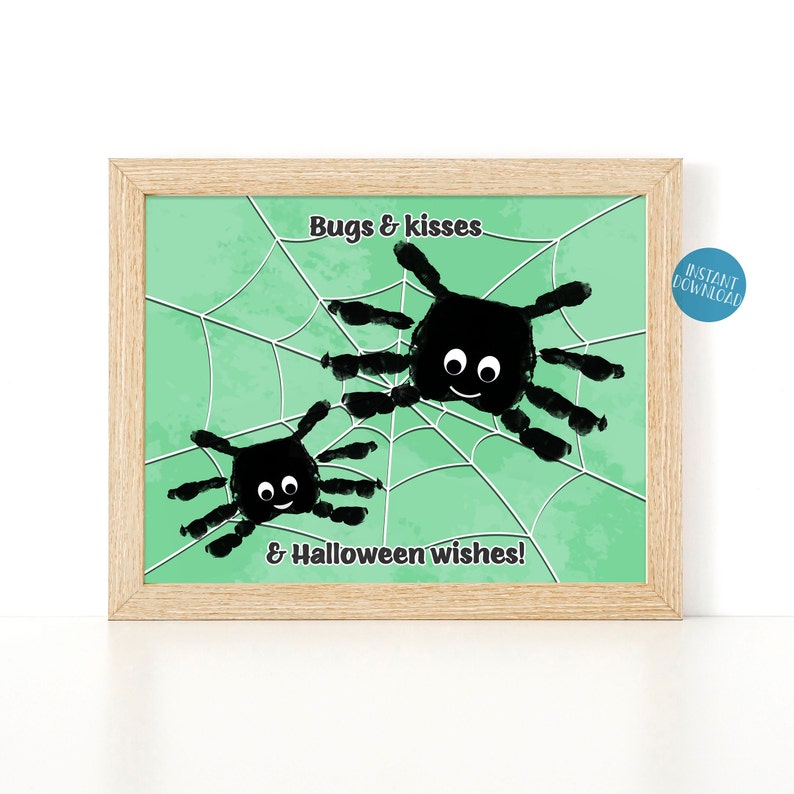 Spider Handprint Keepsake Halloween Craft for Kids Handprint | Etsy