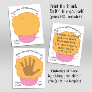 Muffins With Mom Printable, Handprint Art for Mom, Mothers Day Craft ...